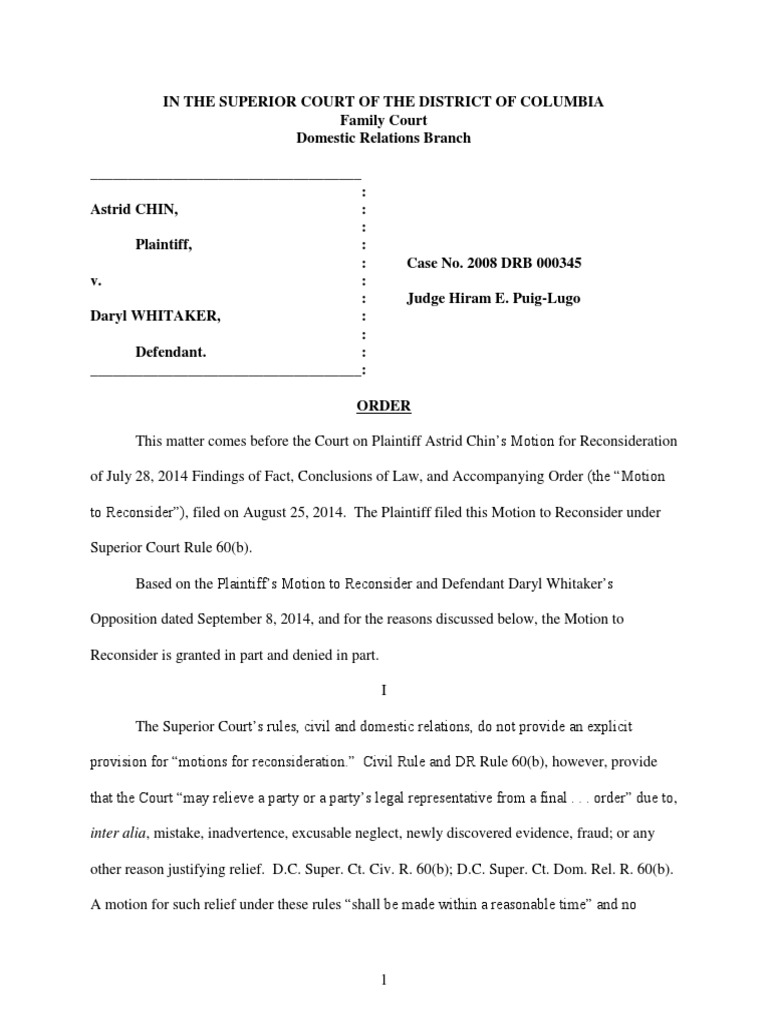 Order Denying Motion For Reconsideration Sep26 - 14 | PDF | Courtroom ...