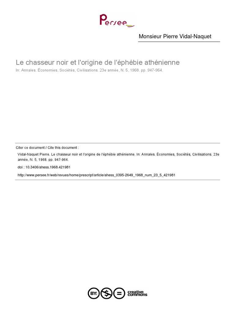 Origines de l'éphébie athénienne | PDF | Grèce ancienne