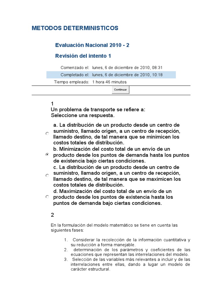 Metodos Deterministicos Evaluacion Final | PDF | Programación lineal | Áreas de informática