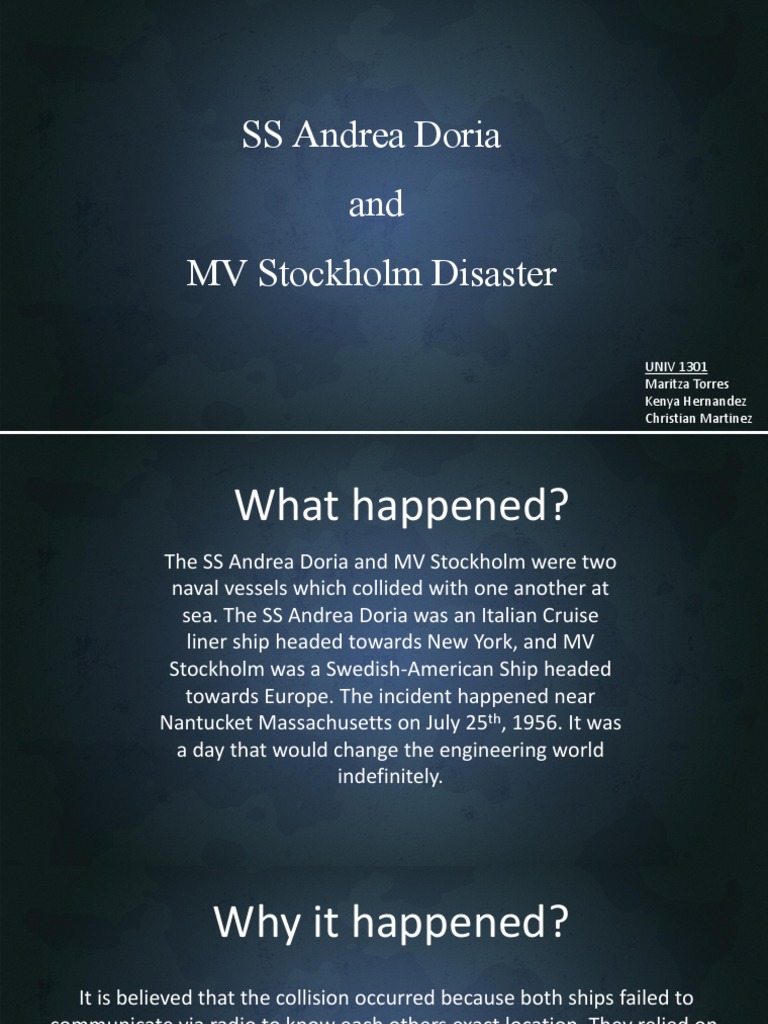SS Andrea Doria and MV Stockholm Collision | PDF