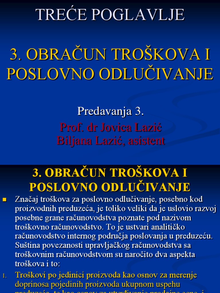 Obracun Troskova | PDF