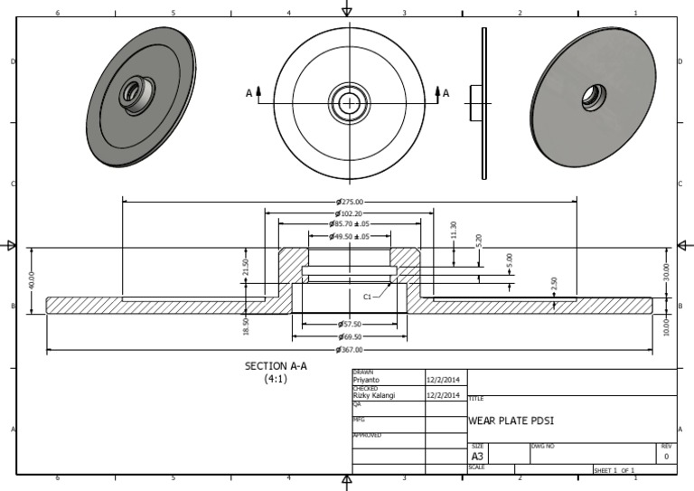 Wear Plate PDSI Technical Drawing | PDF | Technology & Engineering