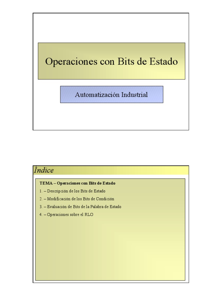 Operaciones Con Bits de Estado | PDF | Poco | Informática teórica
