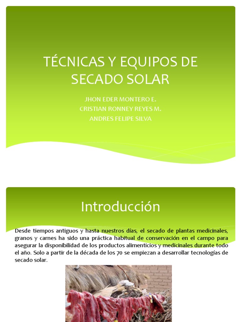 Técnicas y Equipos de Secado Solar | Descargar gratis PDF | Energía ...
