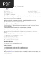 Benefit Verification Letter: Social Security Administration | PDF ...