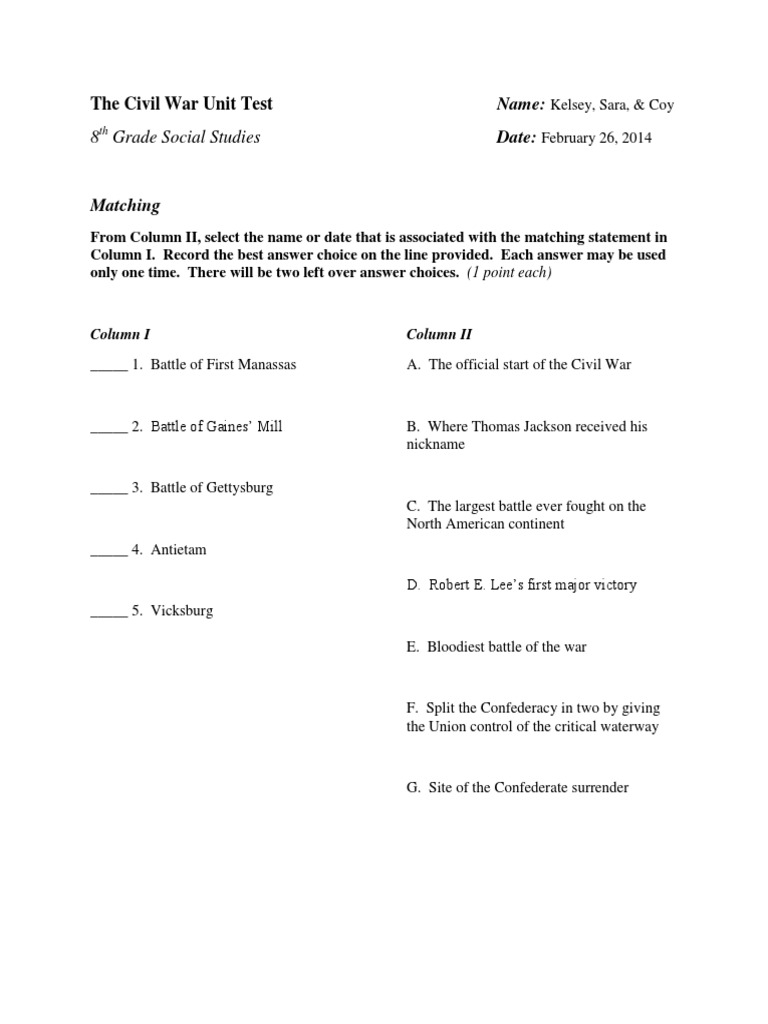 The Civil War Test | PDF | American Civil War | Union (American Civil War)