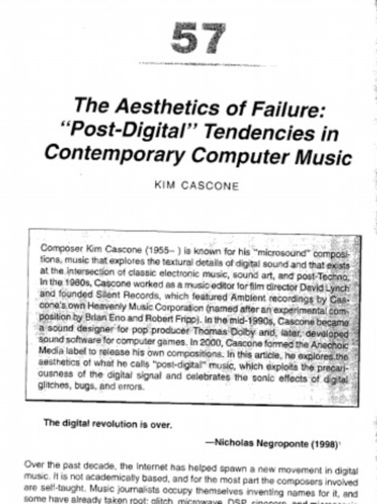 The Aesthetics of Failure | PDF