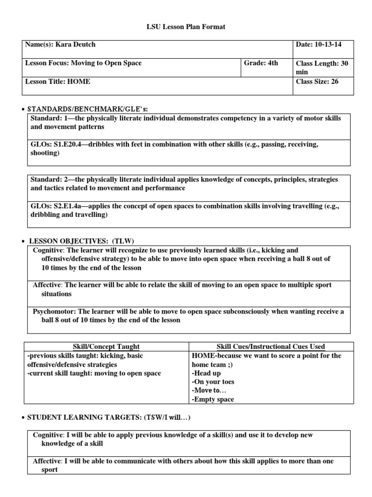 Skill Theme Approach Lesson | PDF | Affect (Psychology) | Educational ...