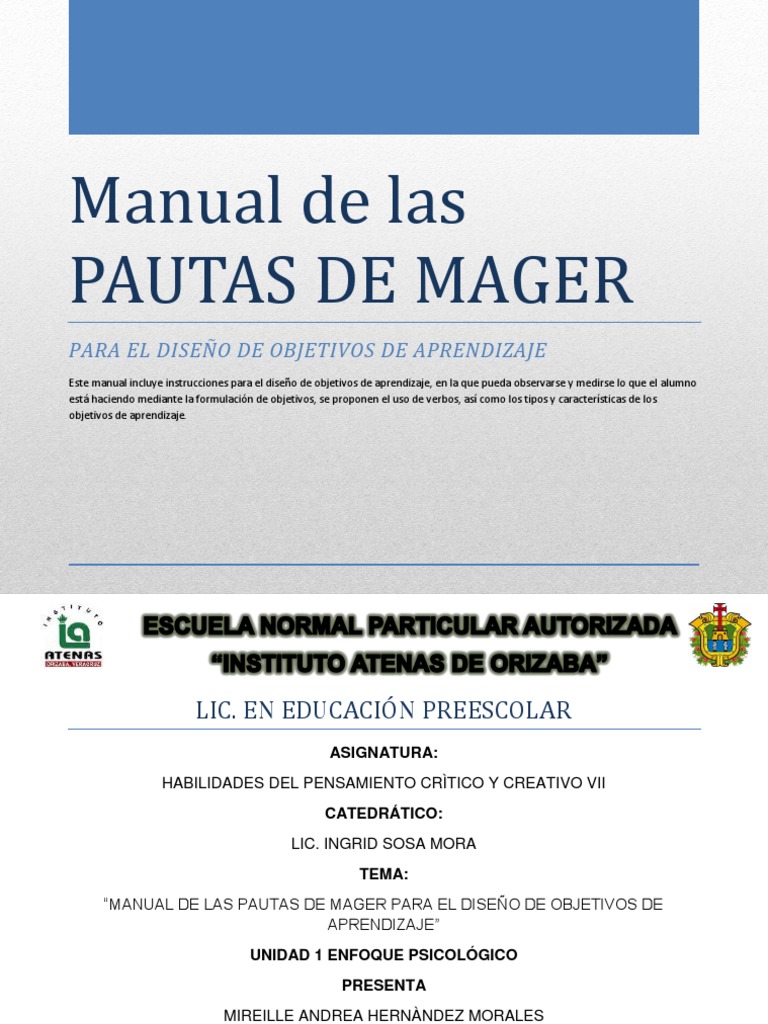 Manual de Las Pautas de Mager | Descargar gratis PDF | Comportamiento ...