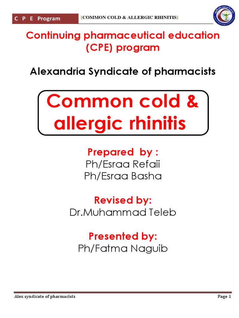 The Common Cold Guide | PDF | Common Cold | Nonsteroidal Anti ...