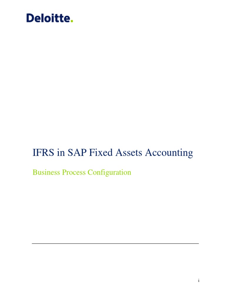 Configuration Guide For IFRS in SAP Fixed Assets Accounting - C | PDF ...