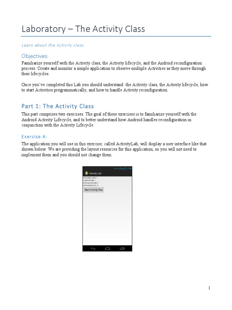 Lab Activity | PDF | Callback (Computer Programming) | Android (Operating System)