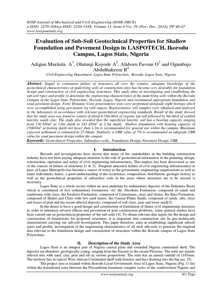 Geotechnical Analysis for LASPOTECH Campus | PDF | Geotechnical ...