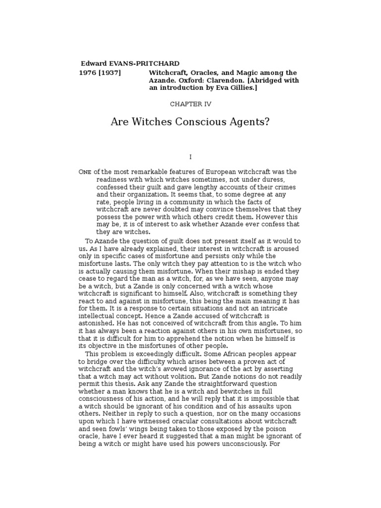 Evans Pritchard Azande | PDF | Witchcraft | Magic (Paranormal)