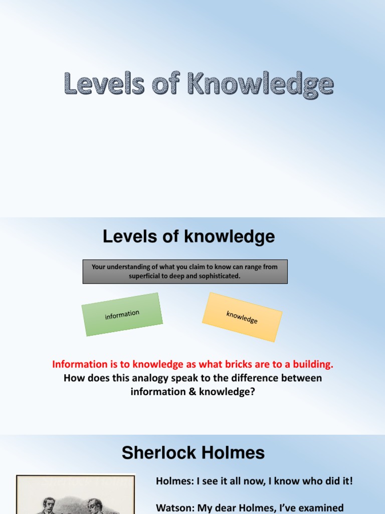 Levels of Knowledge | PDF | Sherlock Holmes | Knowledge