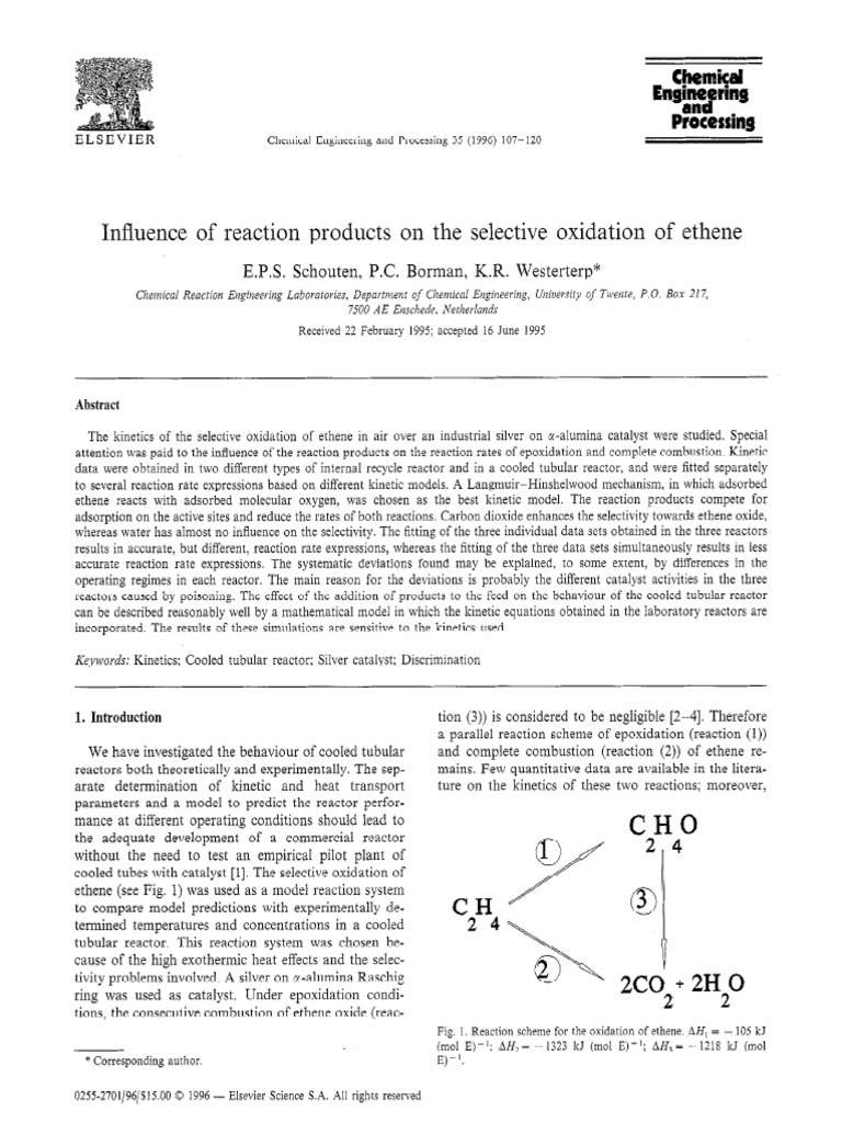 Ethylene Oxide | PDF | Chemical Kinetics | Chemical Reactor