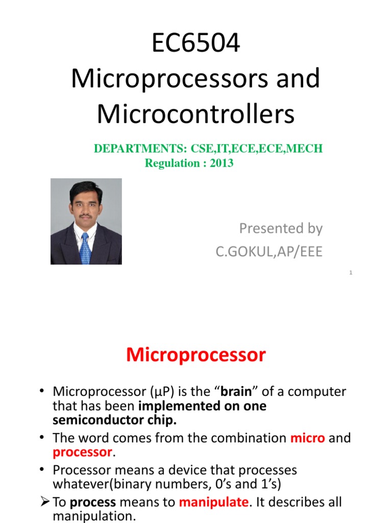 EC6504 Microprocessor and Microcontroller Lecture Notes All 5 Units ...