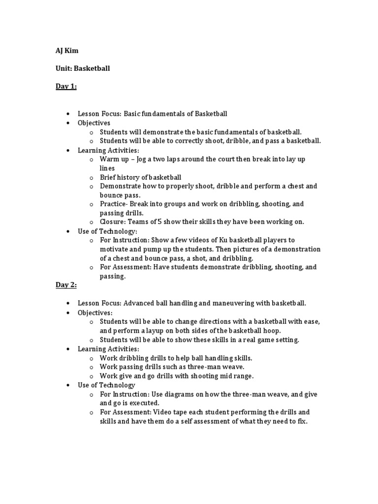 5 Day Unit Plan | PDF | Educational Assessment | Pedagogy