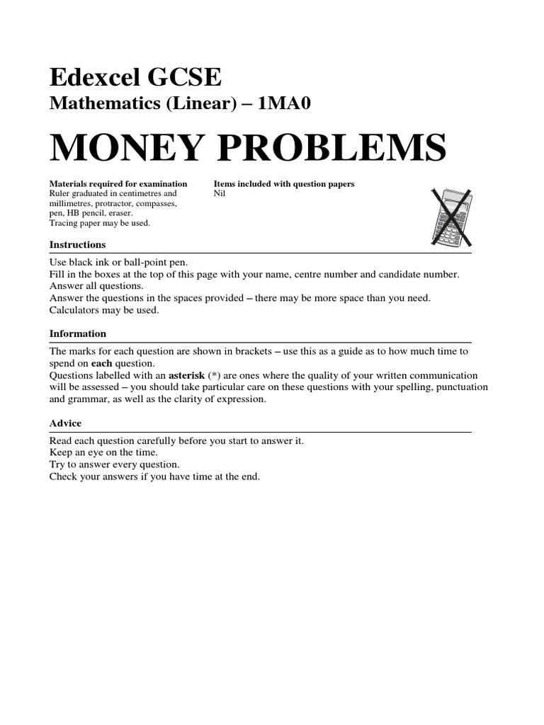 8 Money Problems | PDF | Ellipsis | Teaching Mathematics