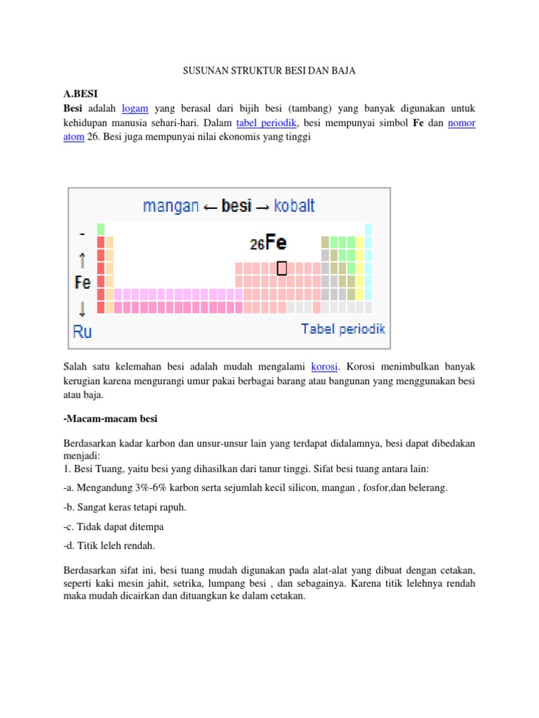 Susunan Struktur Besi Dan Baja | PDF