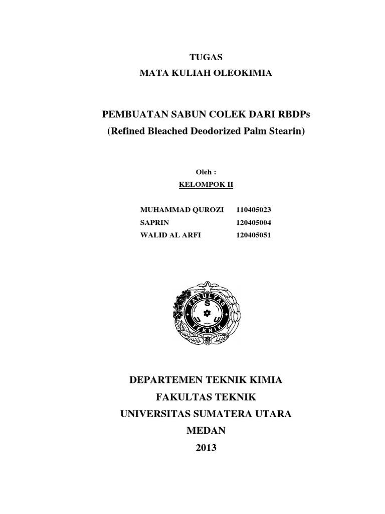 Pembuatan Sabun Colek dari RBDPs | PDF