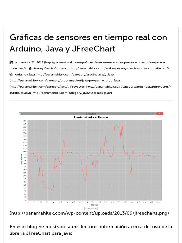 Gráficas de Sensores en Tiempo Real Con Arduino, Java y JFreeChart ...