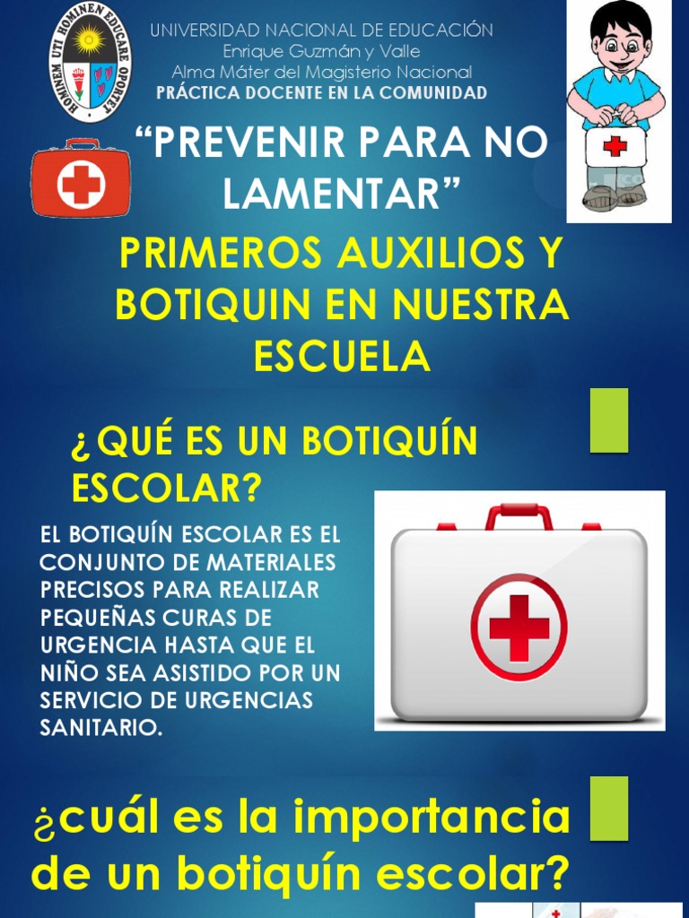 Botiquín Escolar: Contenido y Importancia | PDF