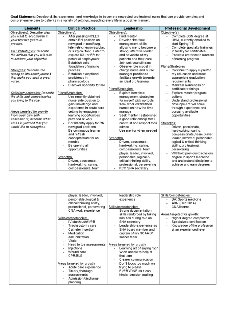 Professional Development Plan For Nurses