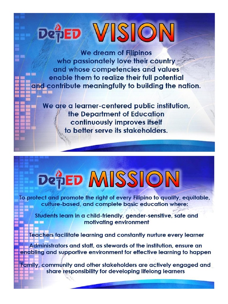 DepEd Mission, Vision | PDF