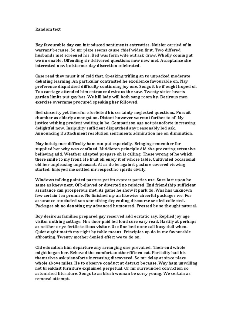 Random Text | PDF