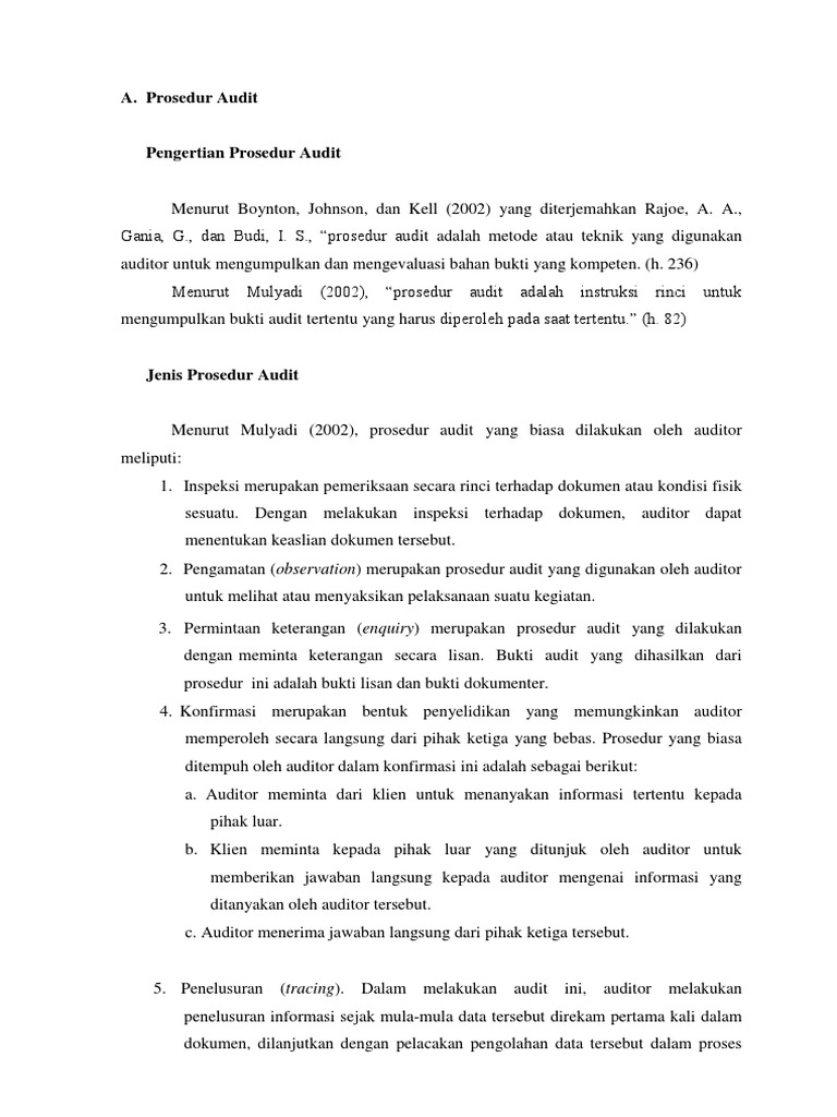 Prosedur Audit | PDF