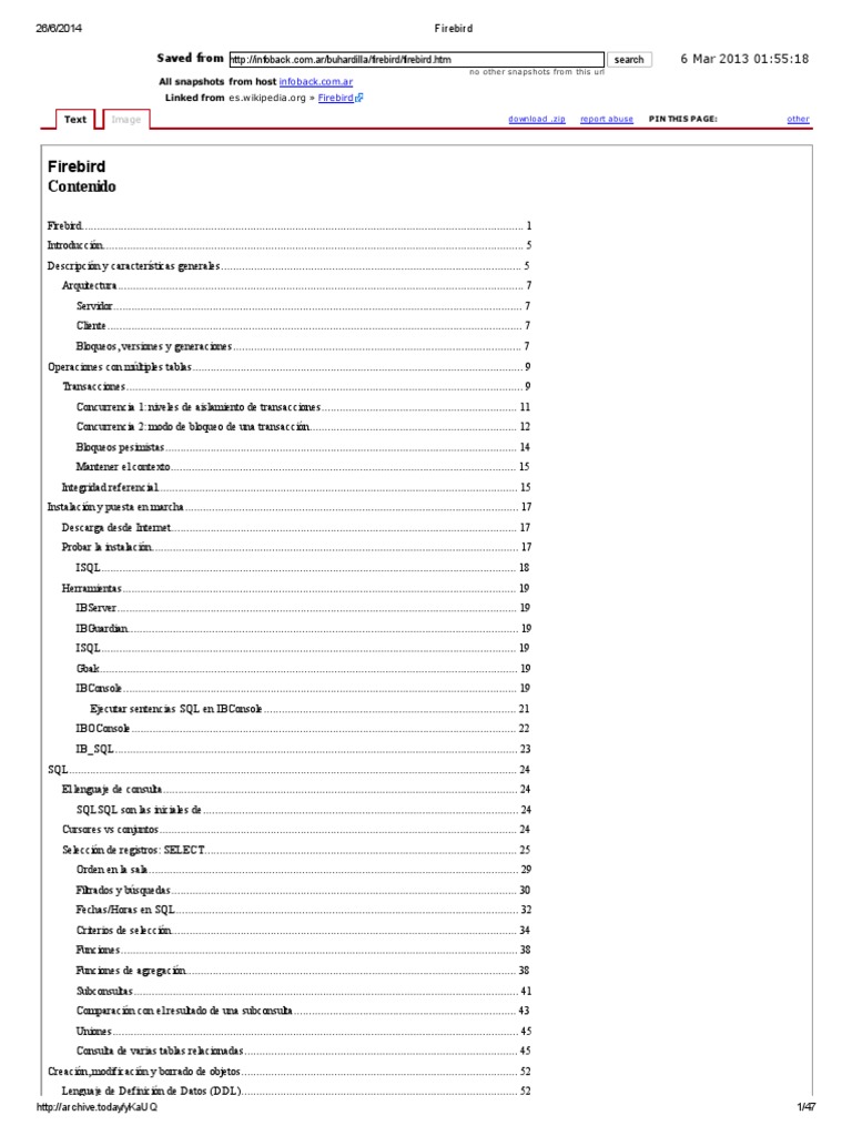 Firebird Guia | Descargar gratis PDF | SQL | Apoyo