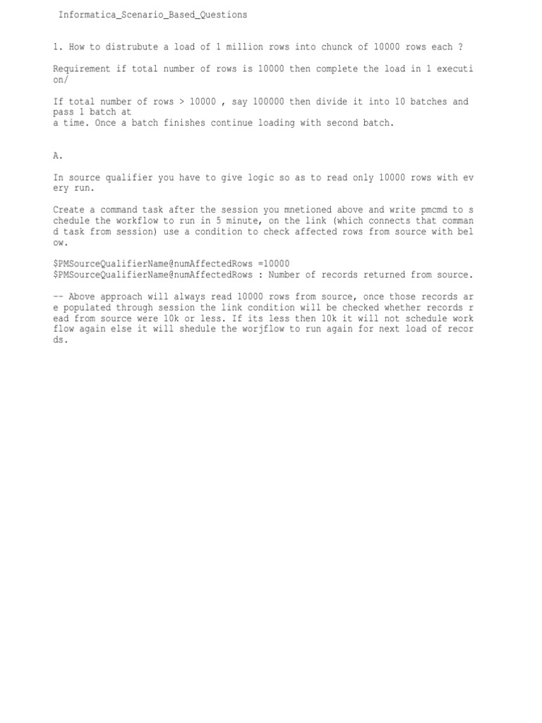 Scenario-Based Informatica Questions | PDF