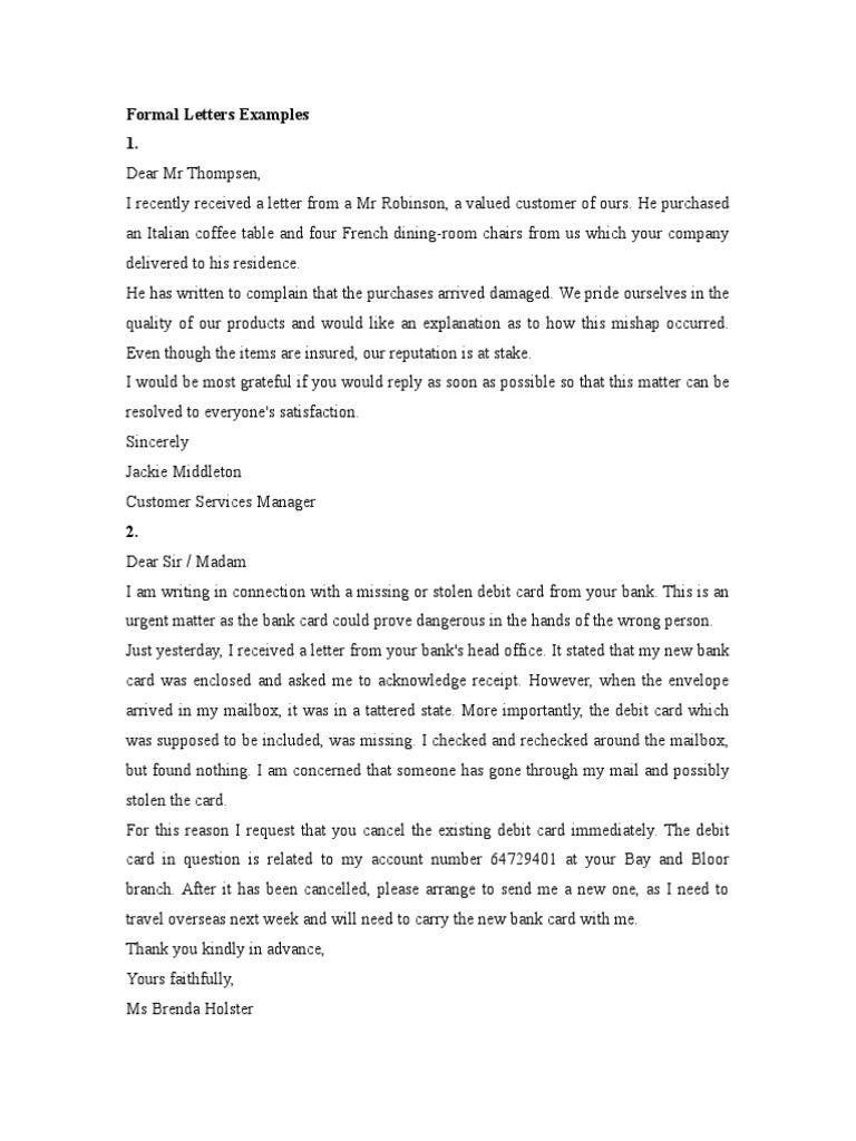 Formal and Informal Letter Examples | PDF | Debit Card | Apartment