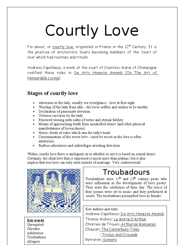 Courtly Love | PDF | Courtship | Poetry