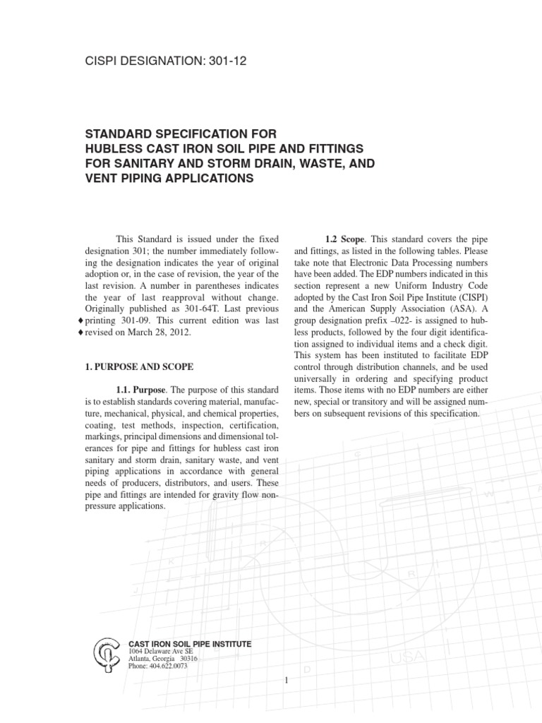 Cispi 301-12 | Download Free PDF | Pipe (Fluid Conveyance) | Casting ...