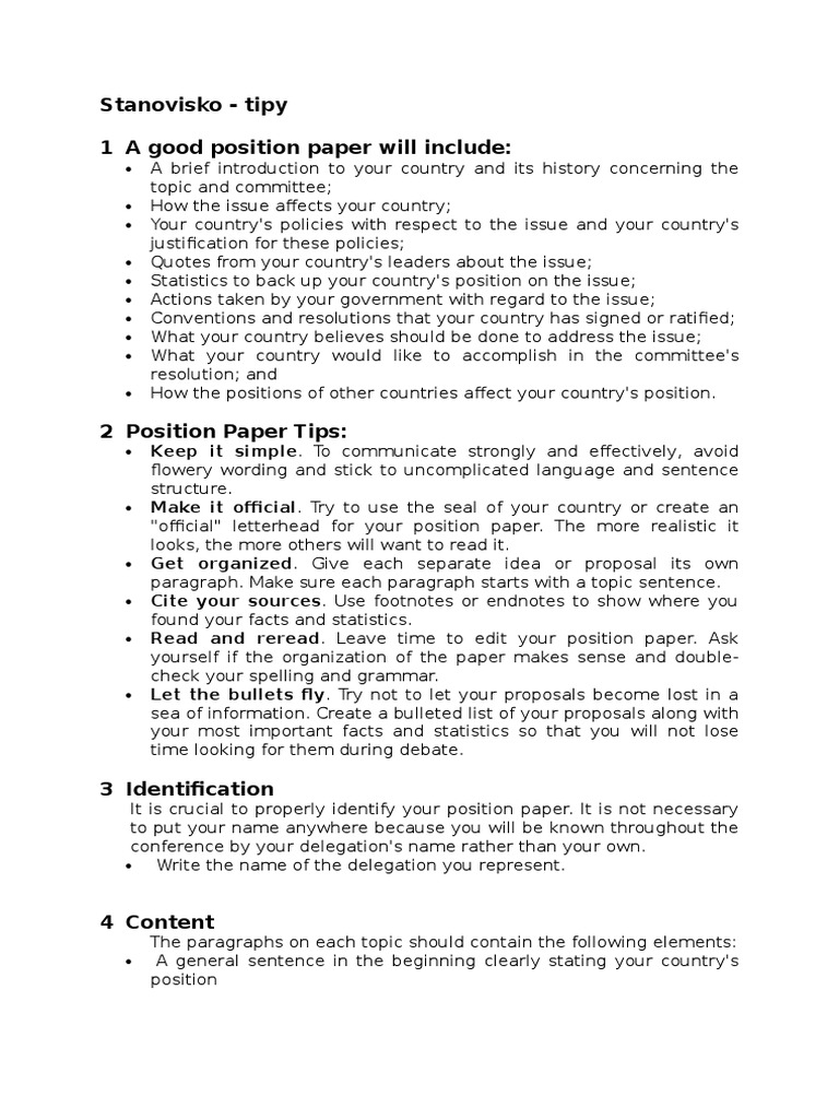 How To Write A Position Paper | PDF | Citation | Communication