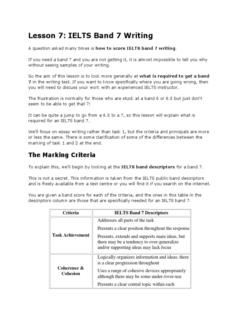 How To Write Task 7 Ielts | PDF | International English Language ...