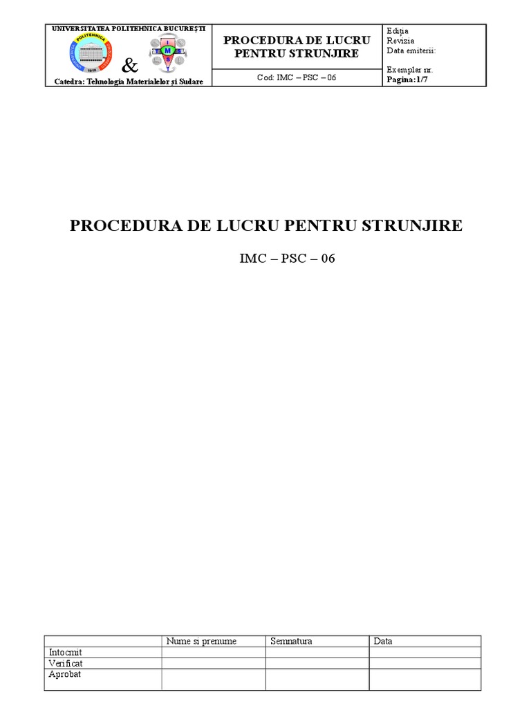 Procedura de Lucru - Strunjirea | PDF