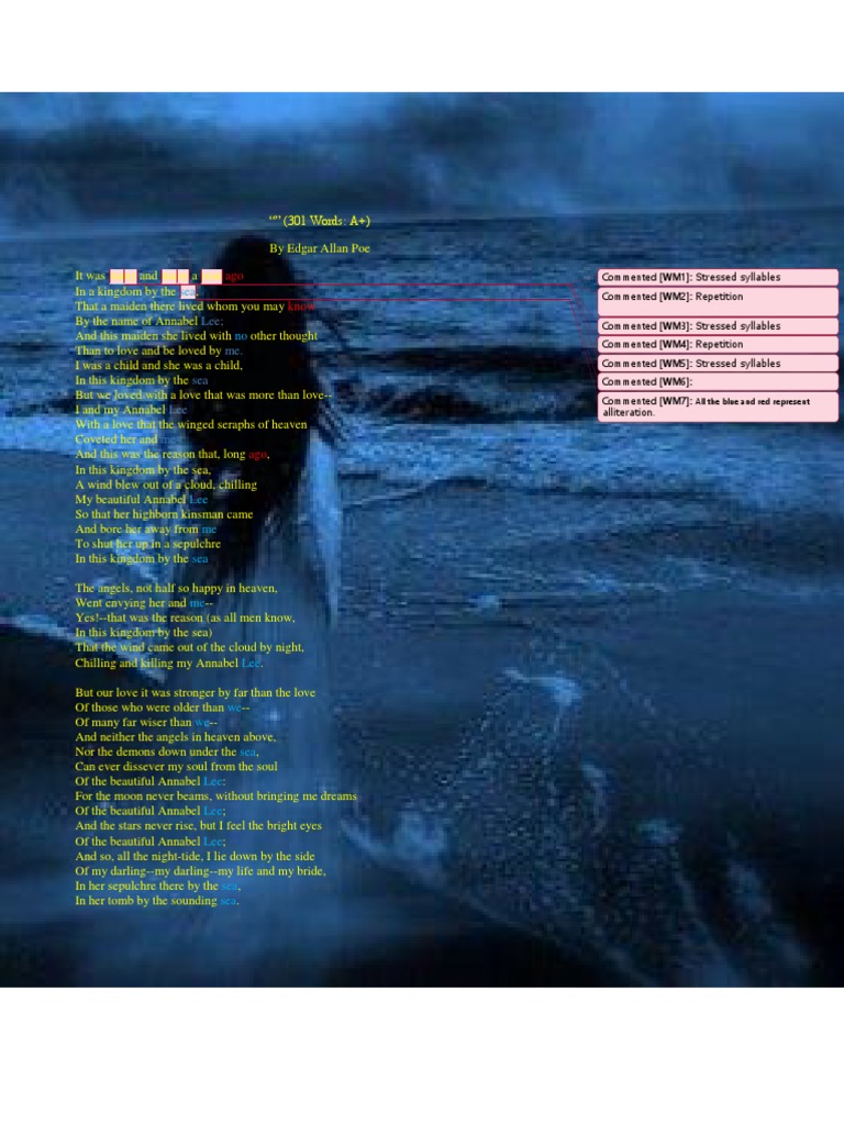 "Annabel Lee: A Poetic Love Story" | PDF | Poetry