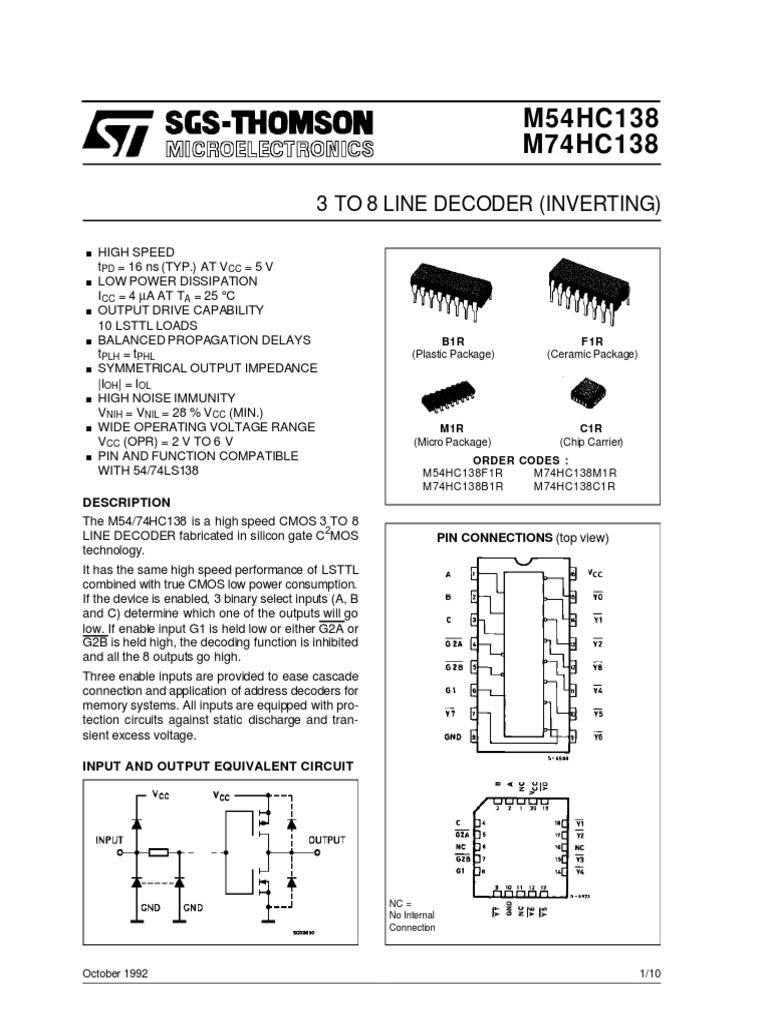 74138 | Descargar gratis PDF | Cmos | Electronic Circuits