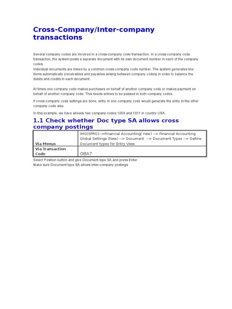 CrossCompany InterCompany Transactions | PDF | Financial Transaction ...
