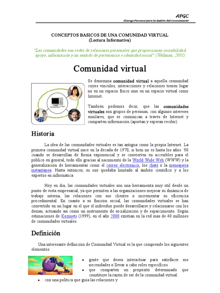 Conceptos Sobre Comunidades Virtuales | PDF | Ciencia cognitiva | Internet