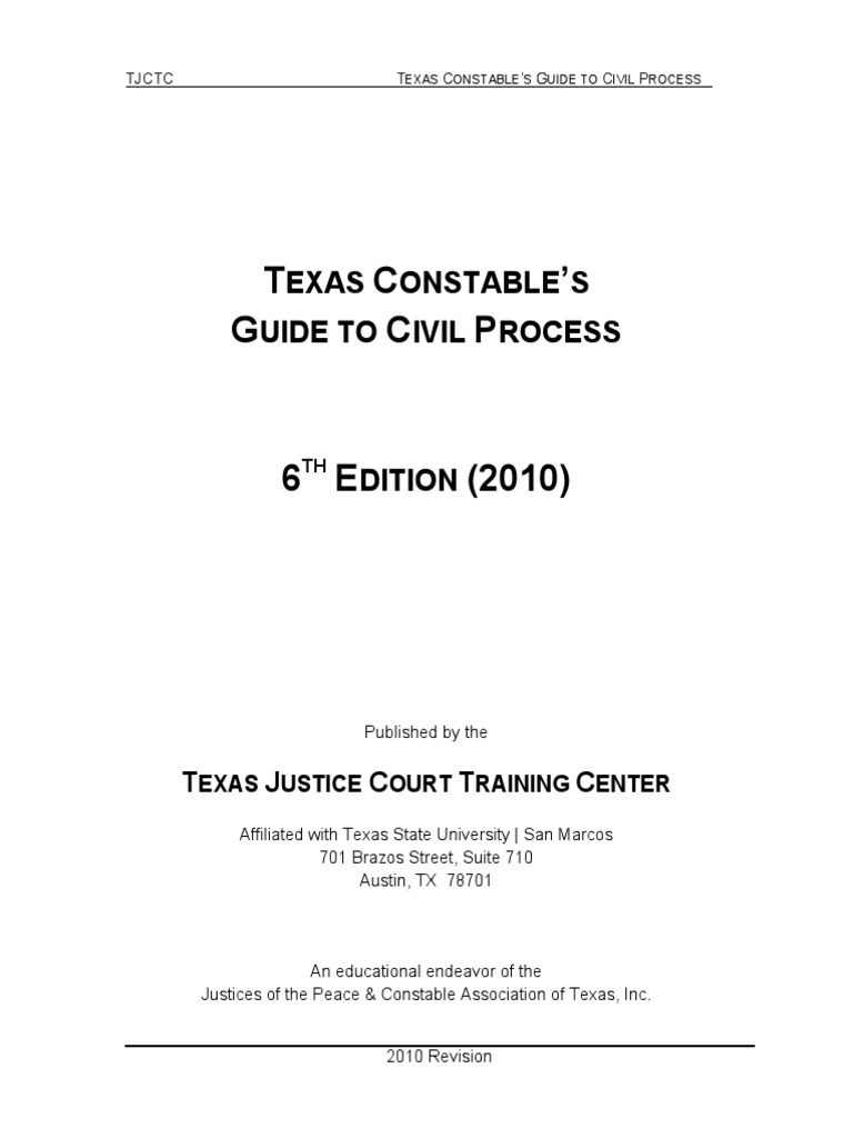 Constables Guide To Civil Process PDF | PDF | Constable | Summons