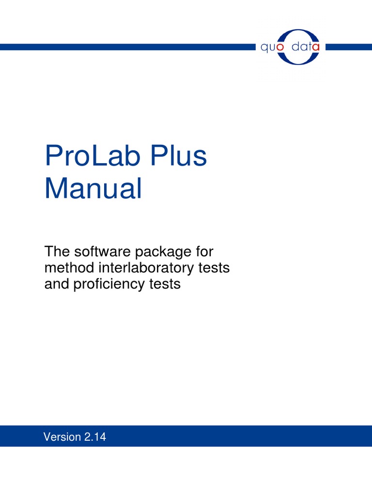 PROLab Plus Manual | PDF | File Format | Databases