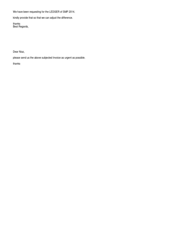 Request for SMP 2014 Ledger and Invoice | PDF | Law