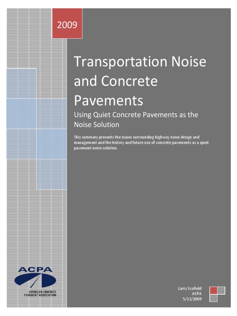 Transportation Noise and Concrete Pavements | PDF | Road Surface | Noise