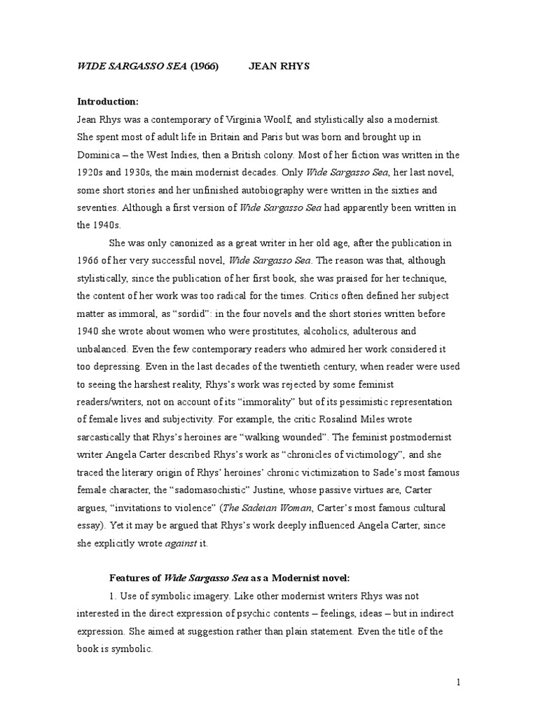 Wide Sargasso Sea | PDF | Jane Eyre | Science