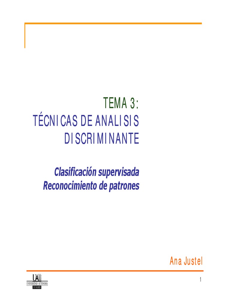 AD10 11 Discriminante PDF | PDF | Validación Cruzada (Estadísticas) | Diagnostico medico