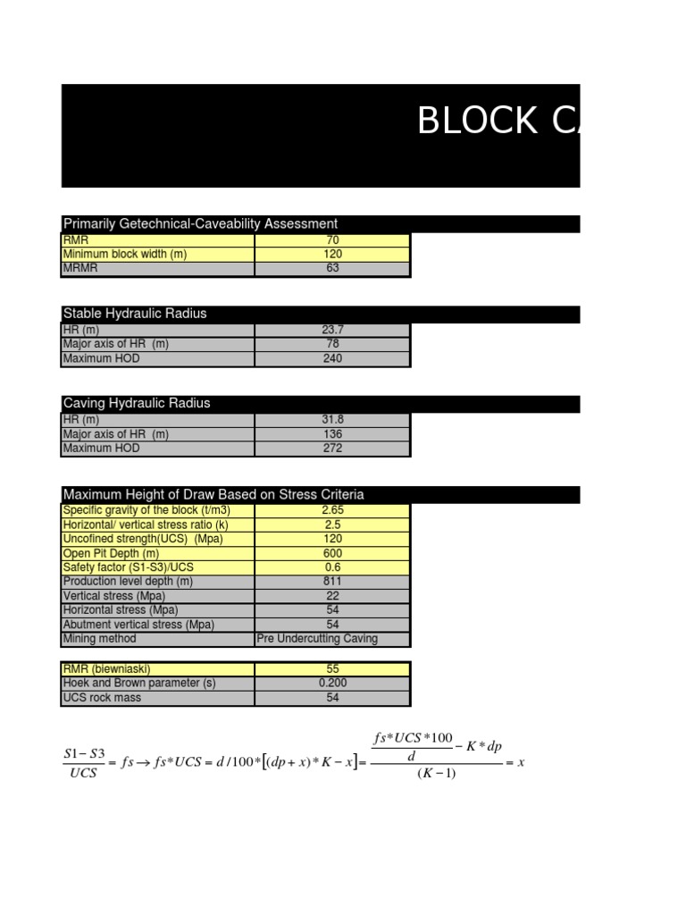 Copia de Block Cave Costing General | PDF | Mining | Nature